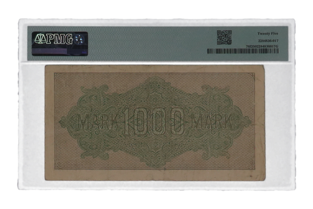 1922 Germany, Republic Treasury Note - 1,000 Mark Reichsbanknote - Wmk ...