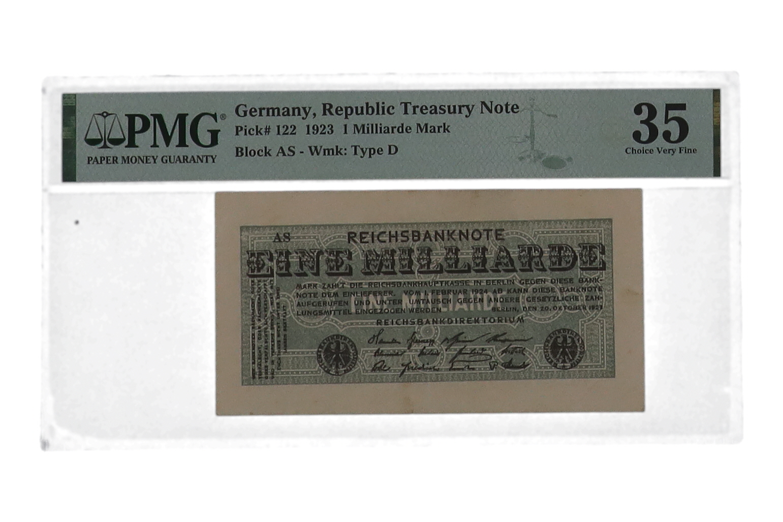 1923 Germany, Republic Treasury Note - 1,000,000 Mark Reichsbanknote ...