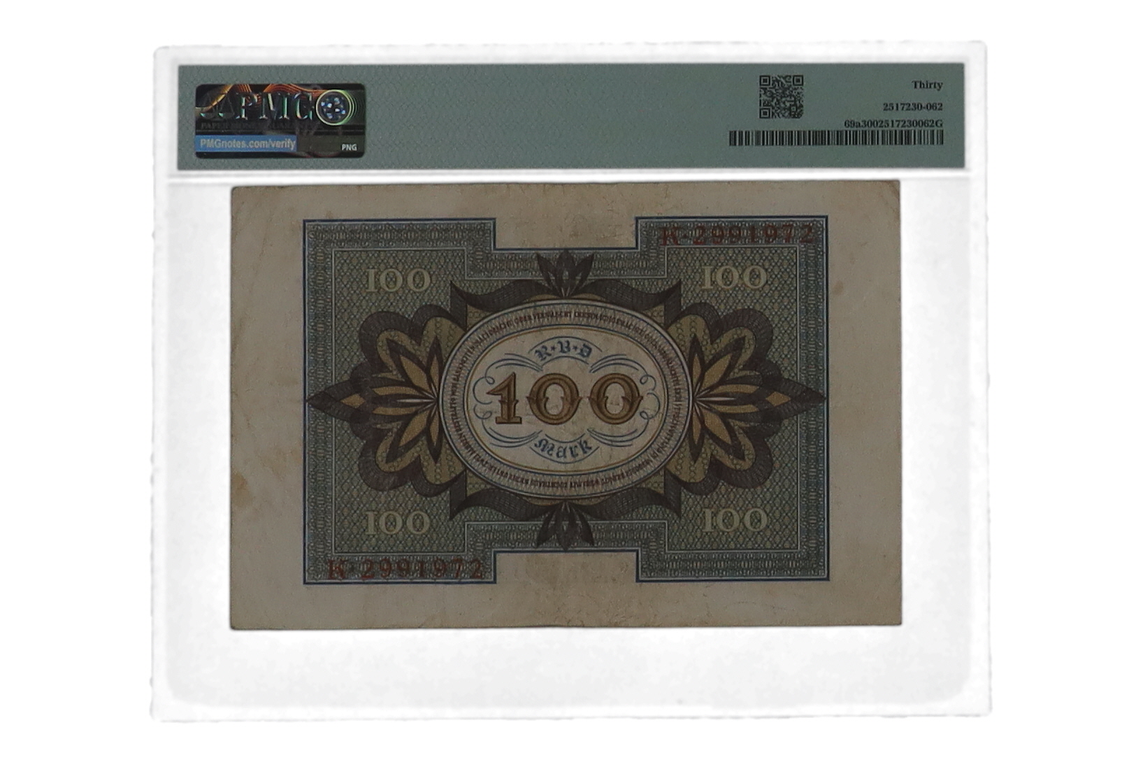 1920 Germany, Republic Treasury Note - 100 Mark Reichsbanknote - 7 ...