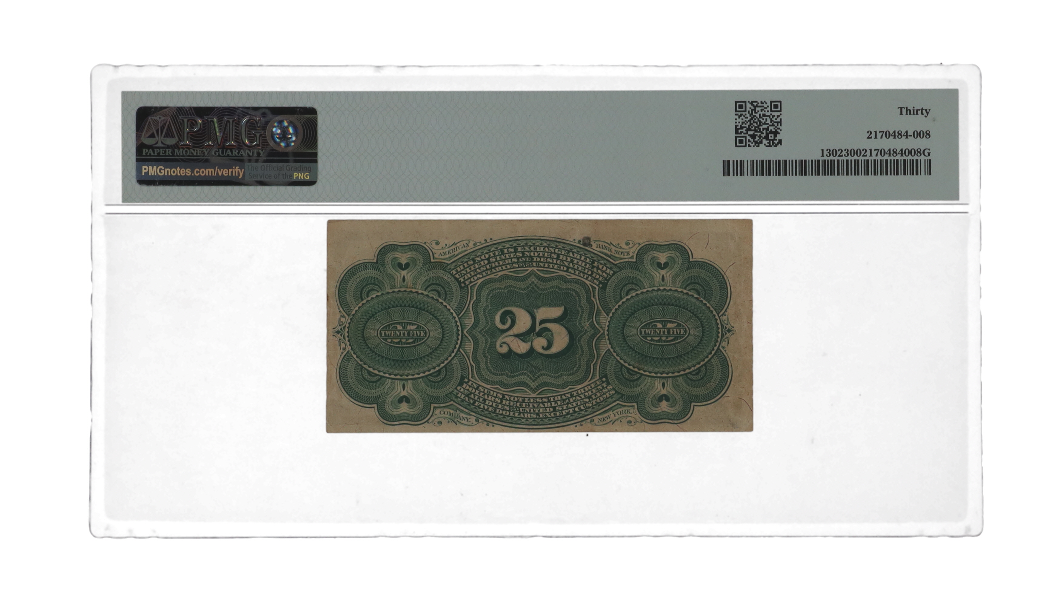 1863 U.S. .25¢ Fractional Currency Note, 4th Issue 40mm Seal - Portrait ...