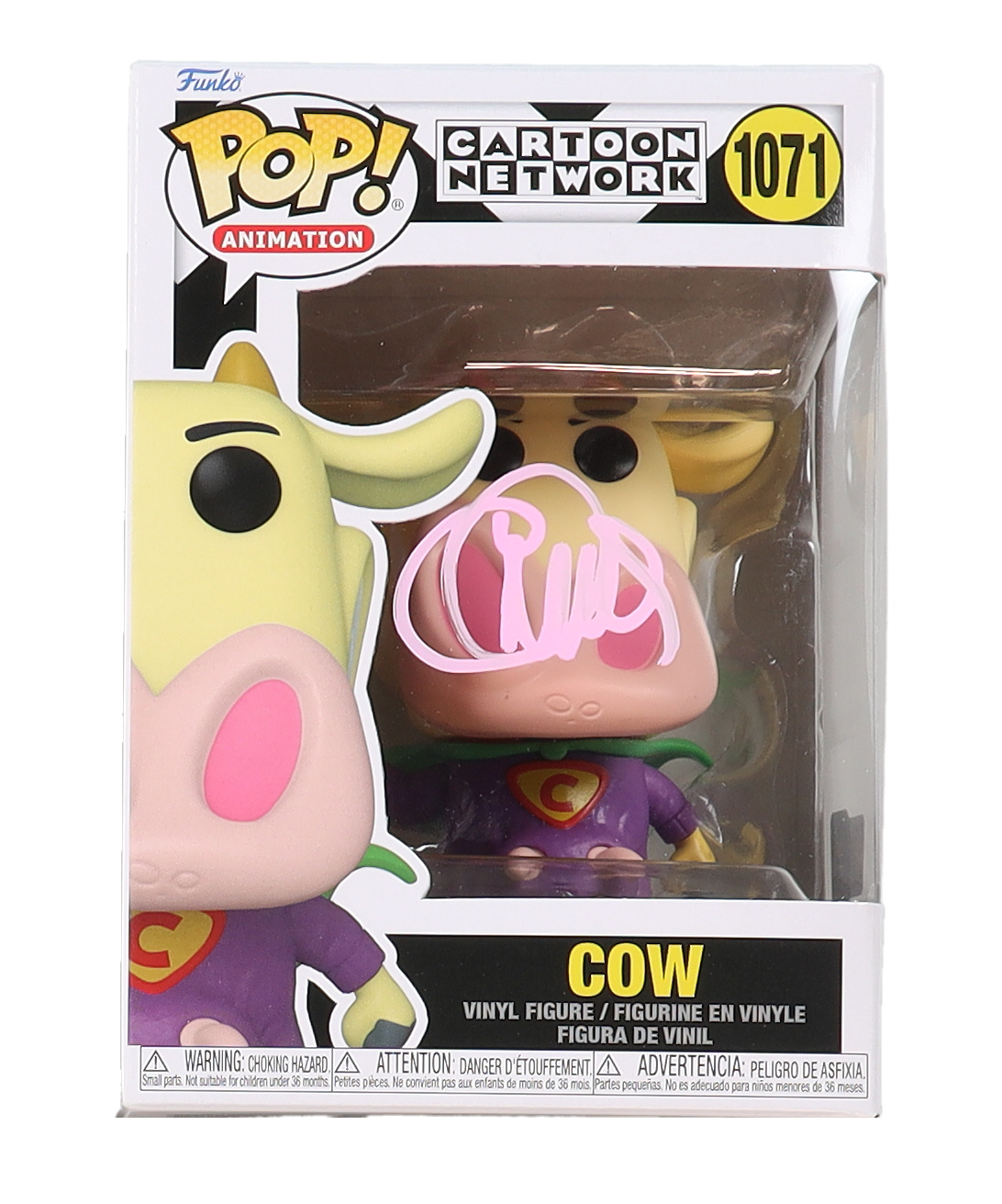 Charlie Adler Signed "Cartoon Network" #1071 Cow Funko Pop Vinyl Figure ...