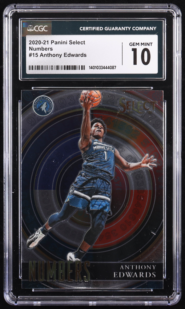 Anthony Edwards 2020-21 Select Numbers #15 RC (CGC 10) | Pristine Auction