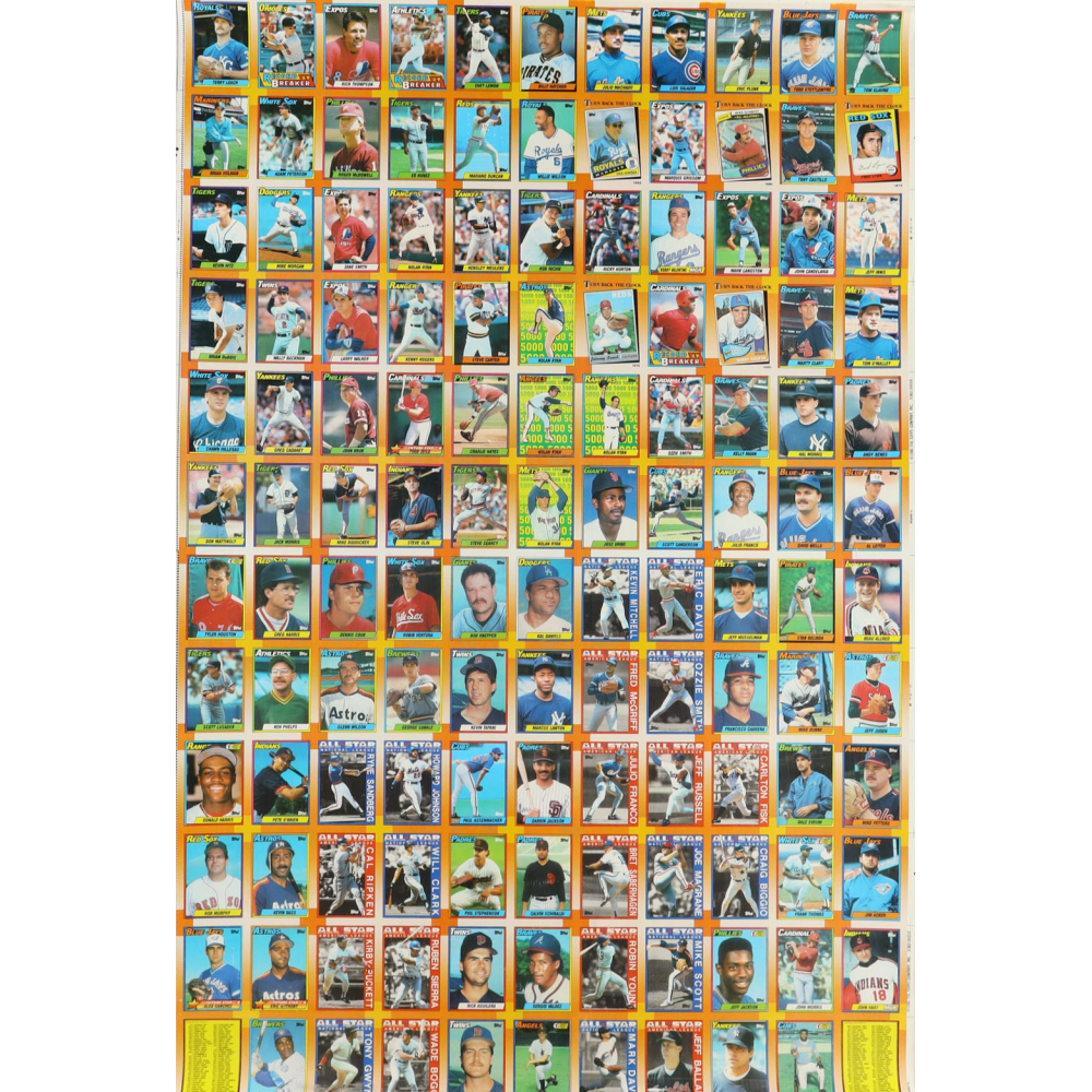 1990 Topps Baseball Uncut Card Sheet | Pristine Auction