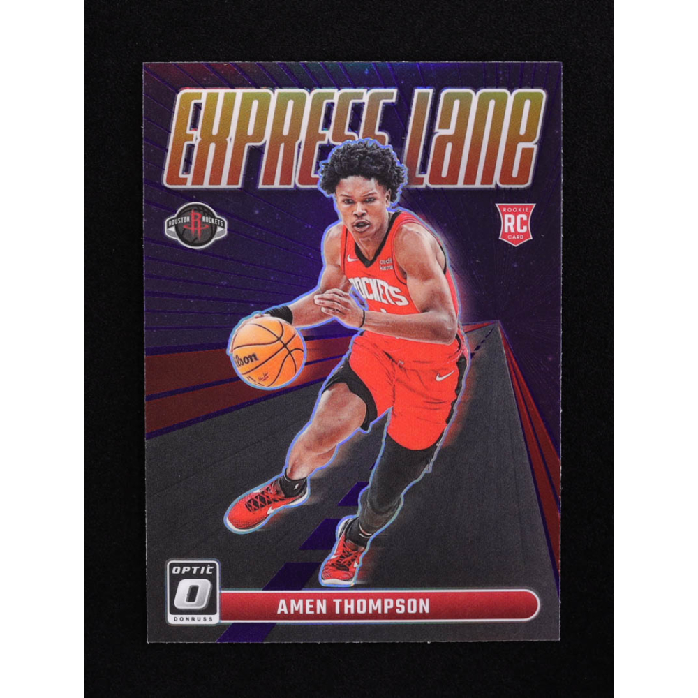 Amen Thompson 2023-24 Donruss Optic Express Lane Purple #2 RC ...