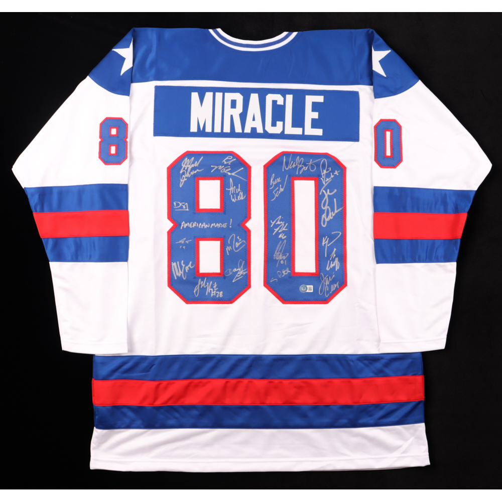 1980 Team USA "Miracle on Ice" Jersey Signed by (19) with Mike Eruzione ...
