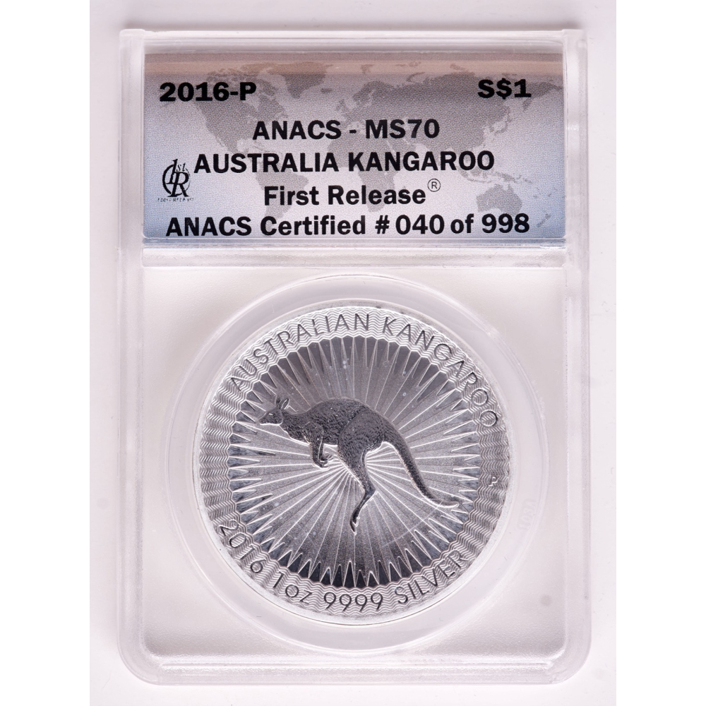 2016-P Australian Silver Kangaroo 1 oz .999 Fine Silver Coin- First ...