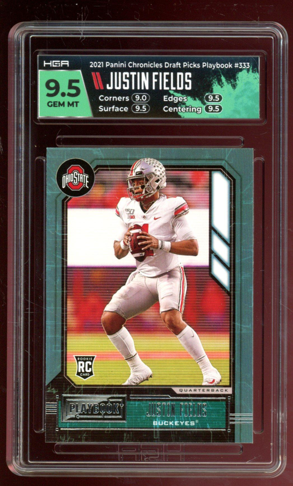 Justin Fields 2021 Panini Chronicles Draft Picks Playbook #333 (HGA 9.5 ...