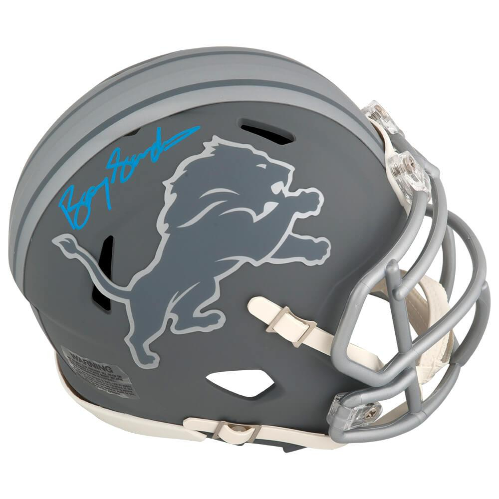 Barry Sanders Signed Lions Slate Alternate Speed Mini Helmet (Schwartz ...