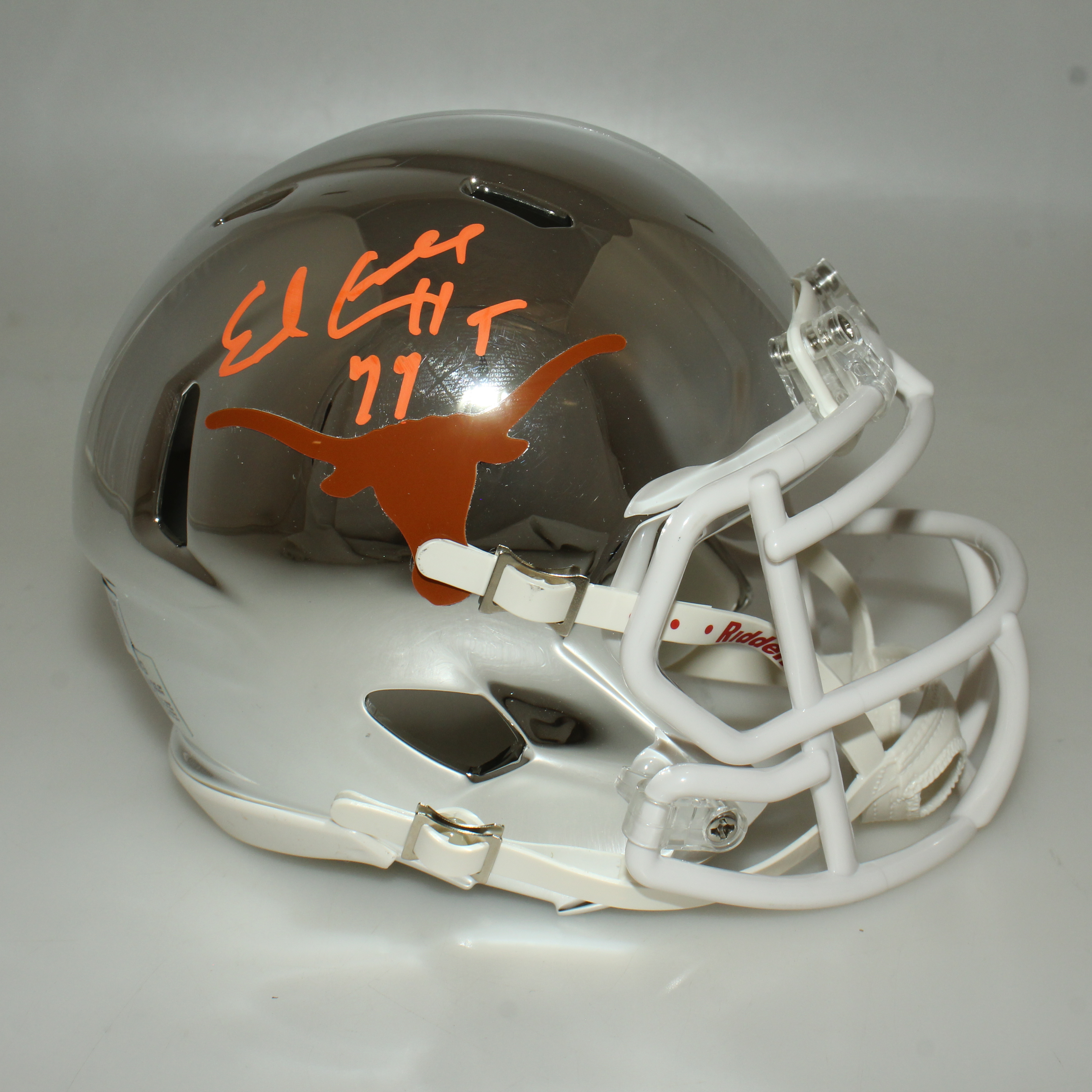 Earl Campbell Signed Texas Longhorns Chrome Alternate Speed Mini Helmet ...