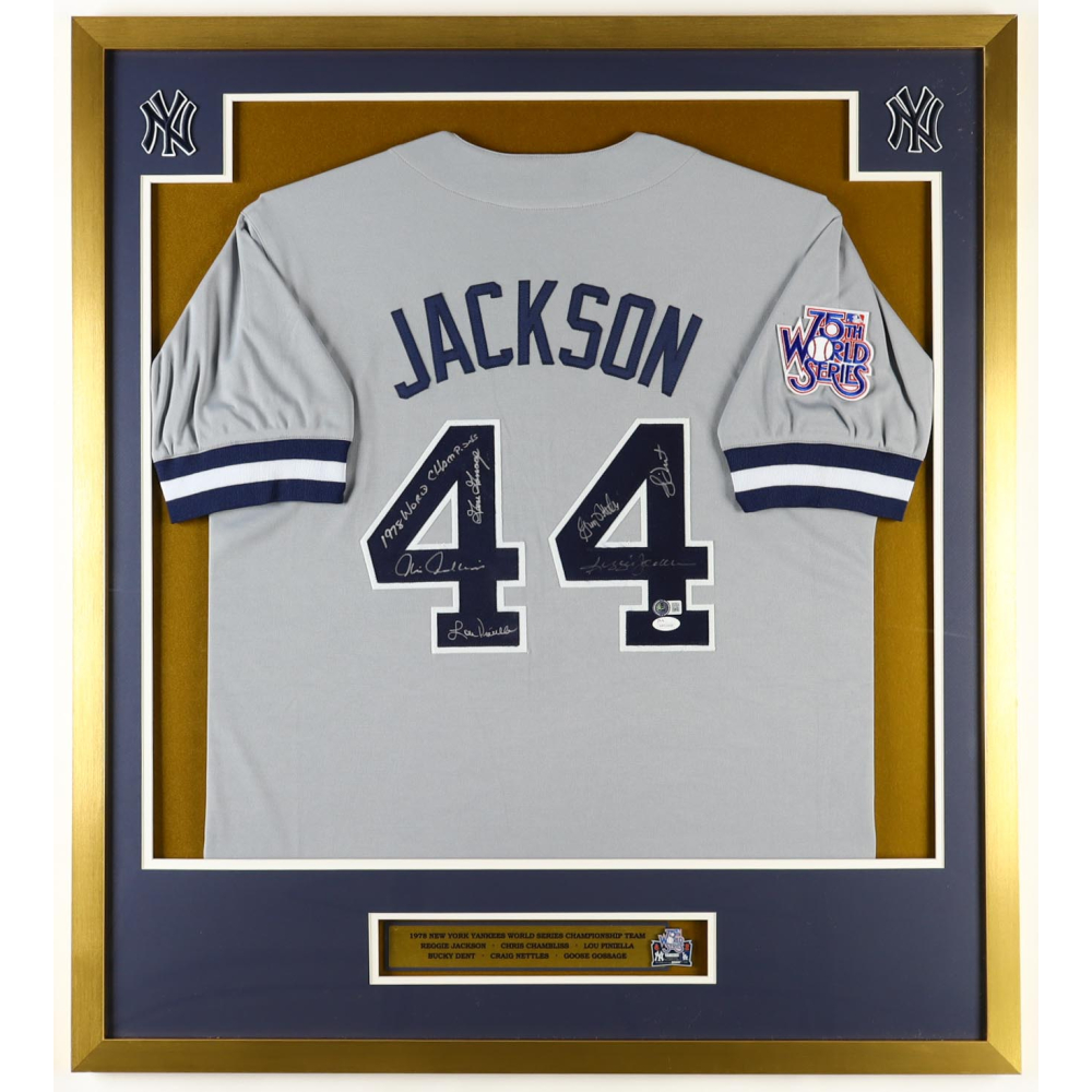 Yankees Custom Framed Reggie Jackson Jersey Display With 1978 75th ...