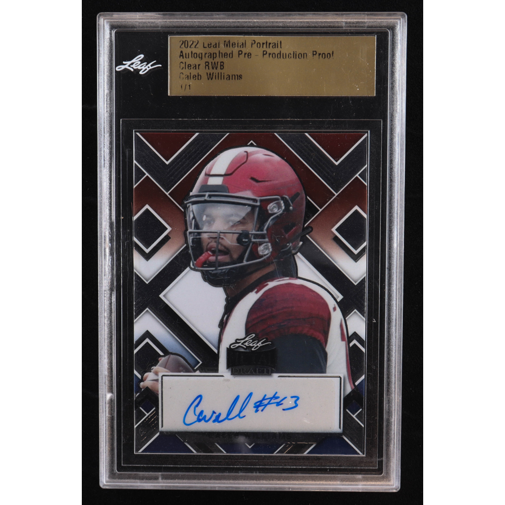 Caleb Williams 2022 Leaf Metal Portrait Autographed Pre-Production ...