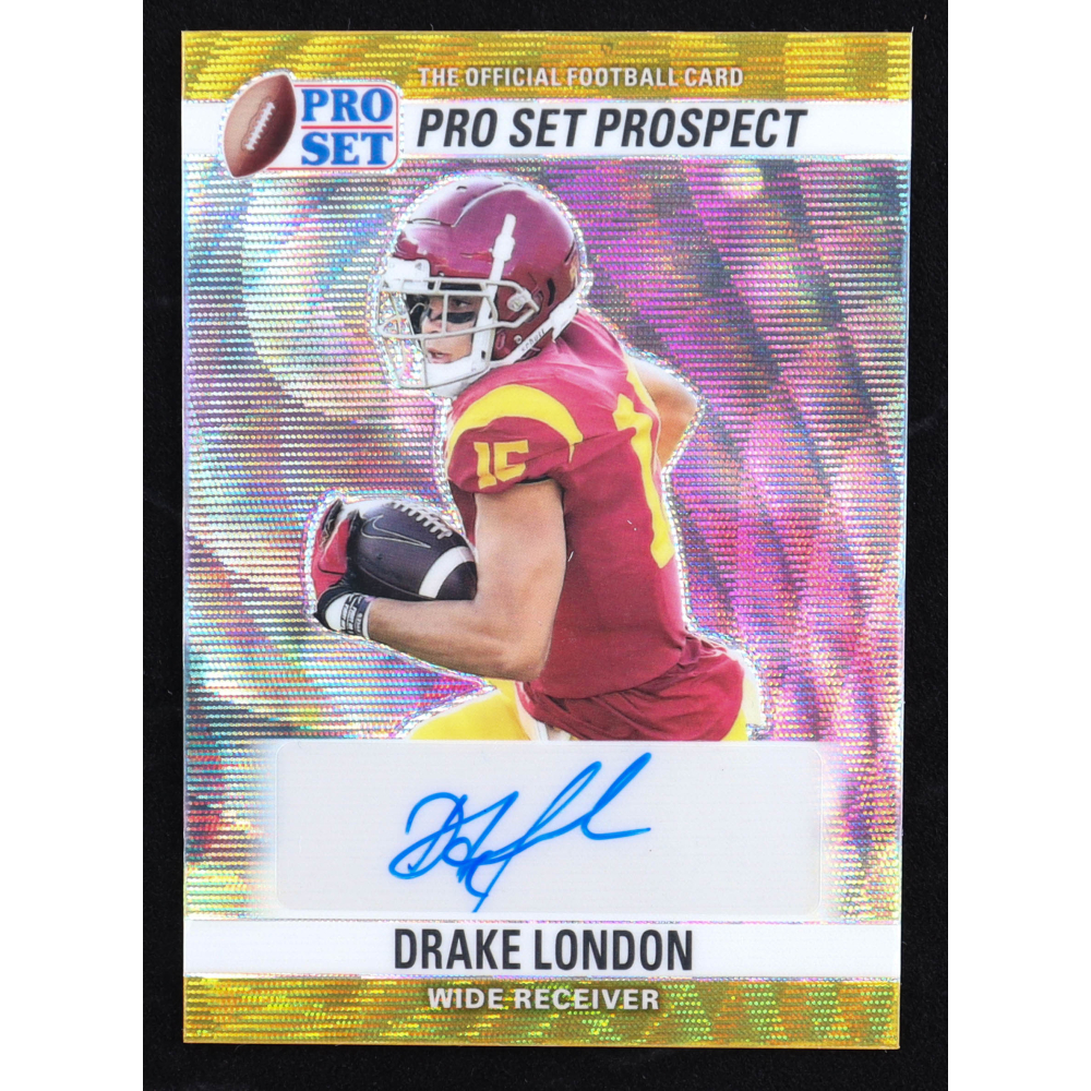 Drake London 2022 Leaf Pro Set Metal '90 Pro Set Wave Gold #90DL1 AU RC ...