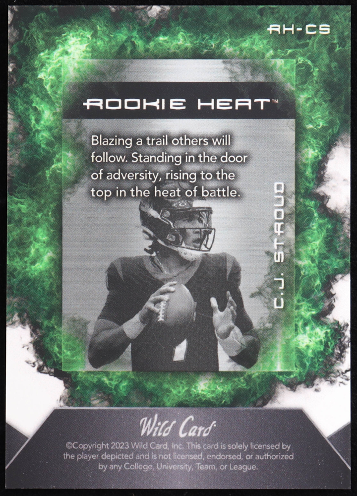 C.J Stroud 2023 Wild Card Matte Rookie Heat Green #RH-CS #8/25 RC ...