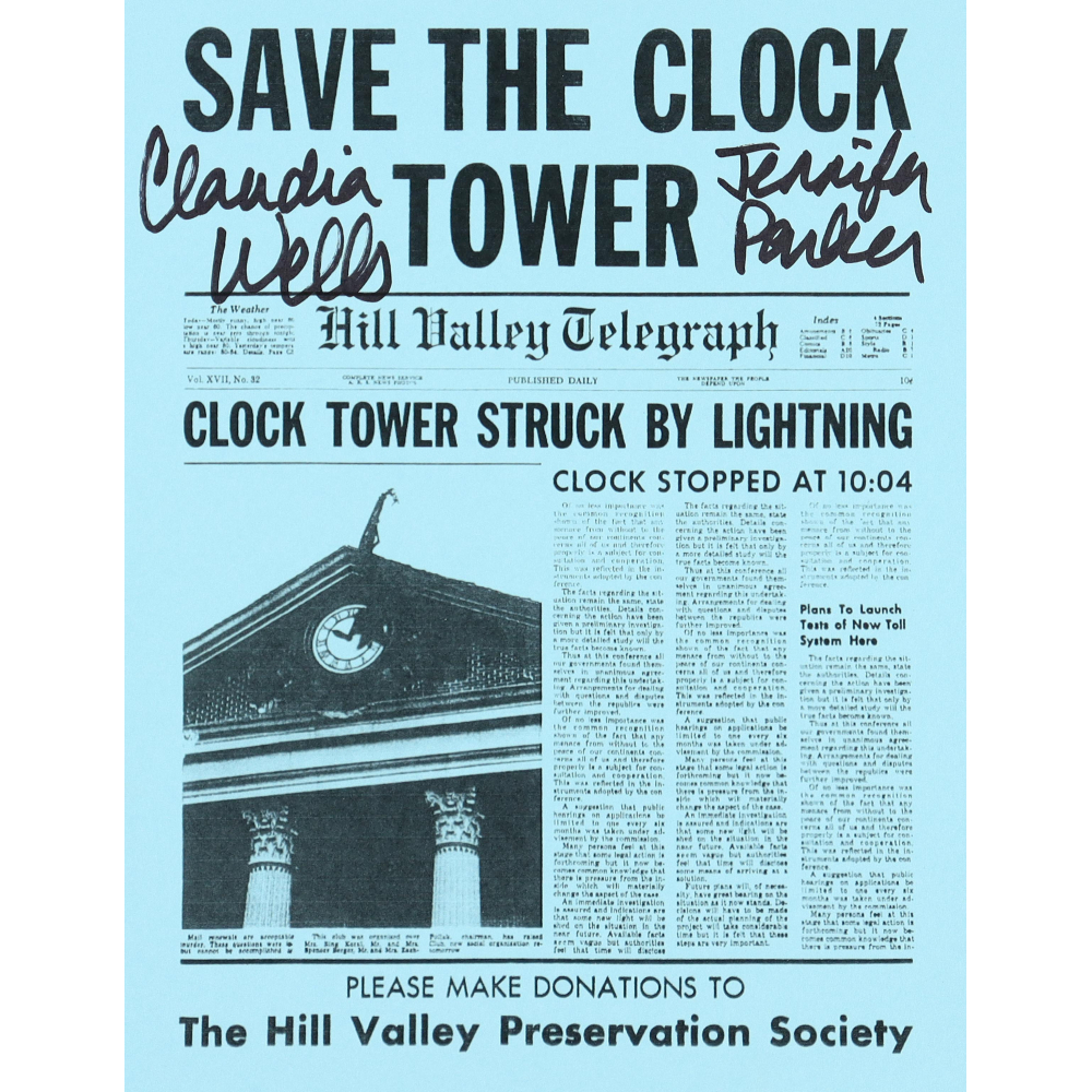 Claudia Wells Signed "Back to the Future" 8x10 Flyer Inscribed "Jennifer Parker", "I Love You ...