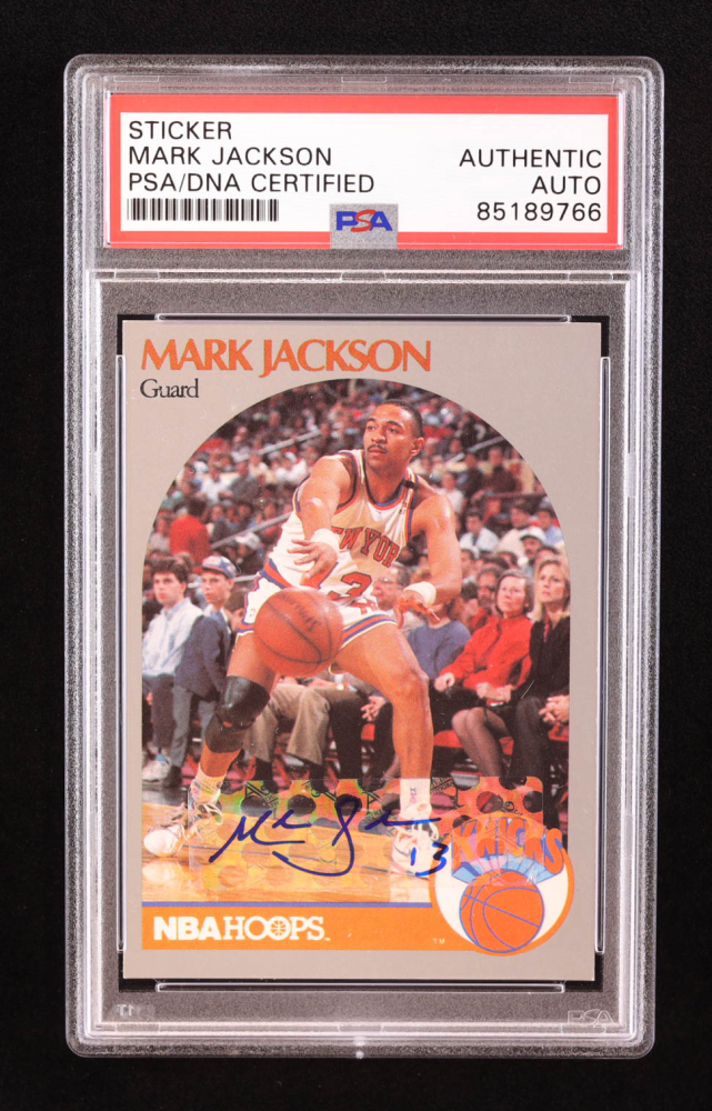 Mark Jackson Signed 1990-91 Hoops #205 / Lyle and Erik Menendez In Background (PSA) | Pristine ...
