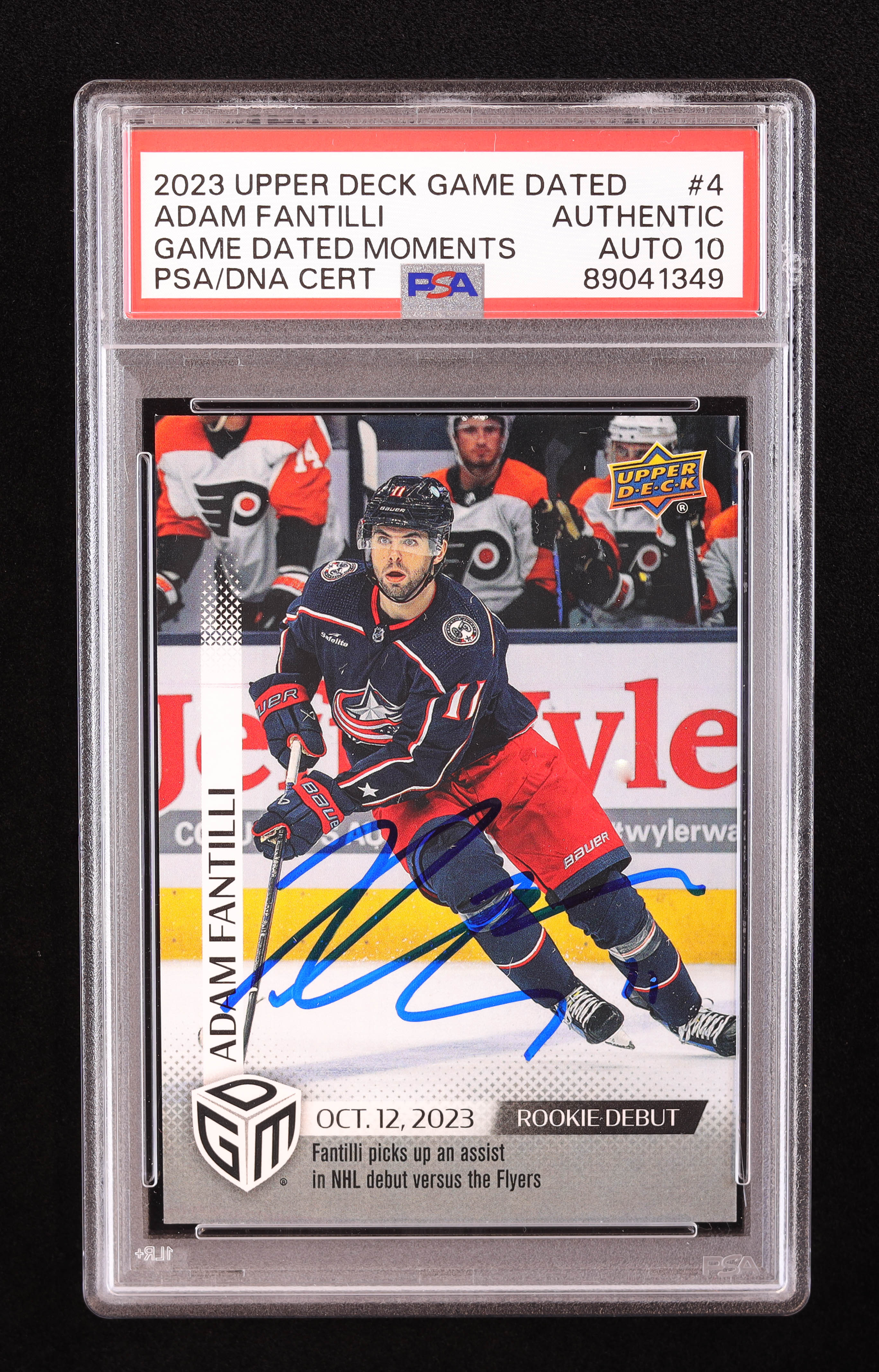 Adam Fantilli Signed 2023-24 Upper Deck Game Dated Moments #4 RC (PSA ...