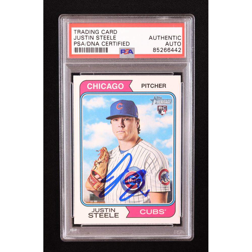 Justin Steele Signed 2023 Topps Heritage #63 RC (PSA) | Pristine Auction