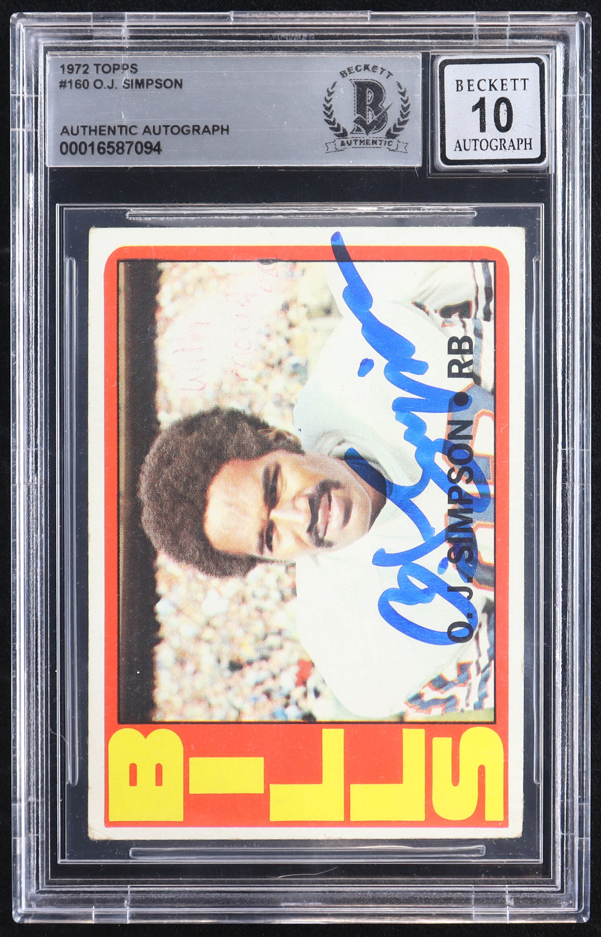 O.J. Simpson Signed 1972 Topps #160 (BGS | Auto 10) | Pristine Auction