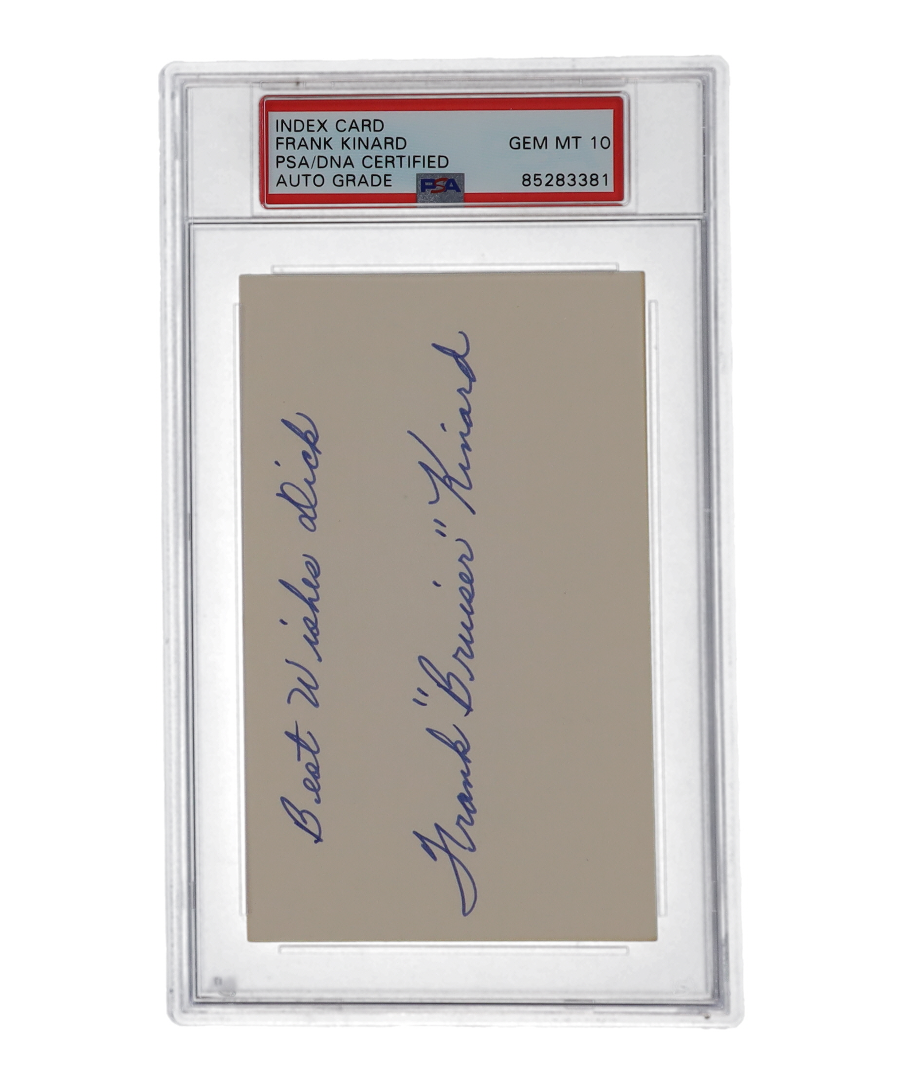 Frank "Bruiser" Kinard Signed Index Card Inscribed "Best Wishes" (PSA ...