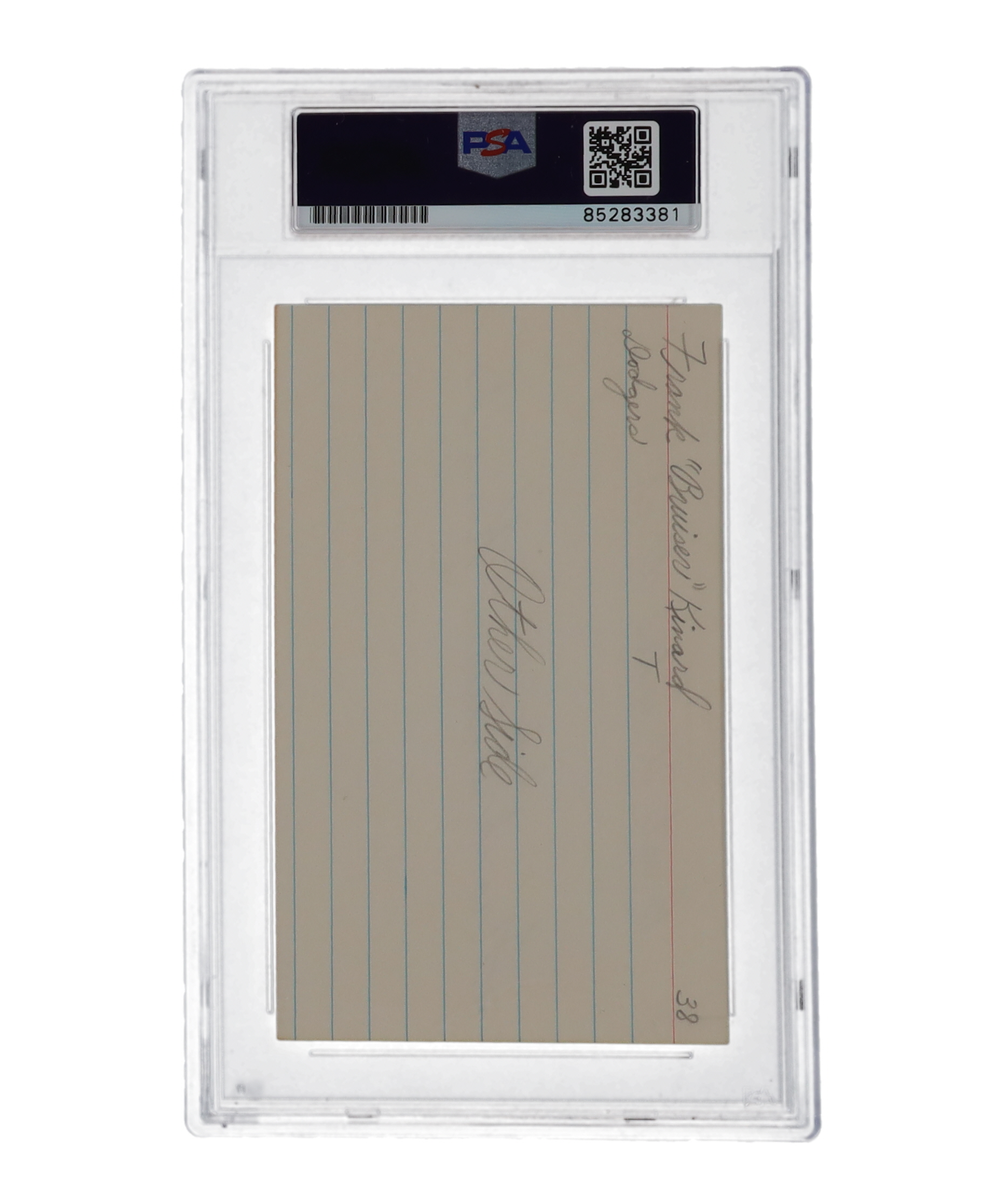 Frank "Bruiser" Kinard Signed Index Card Inscribed "Best Wishes" (PSA ...