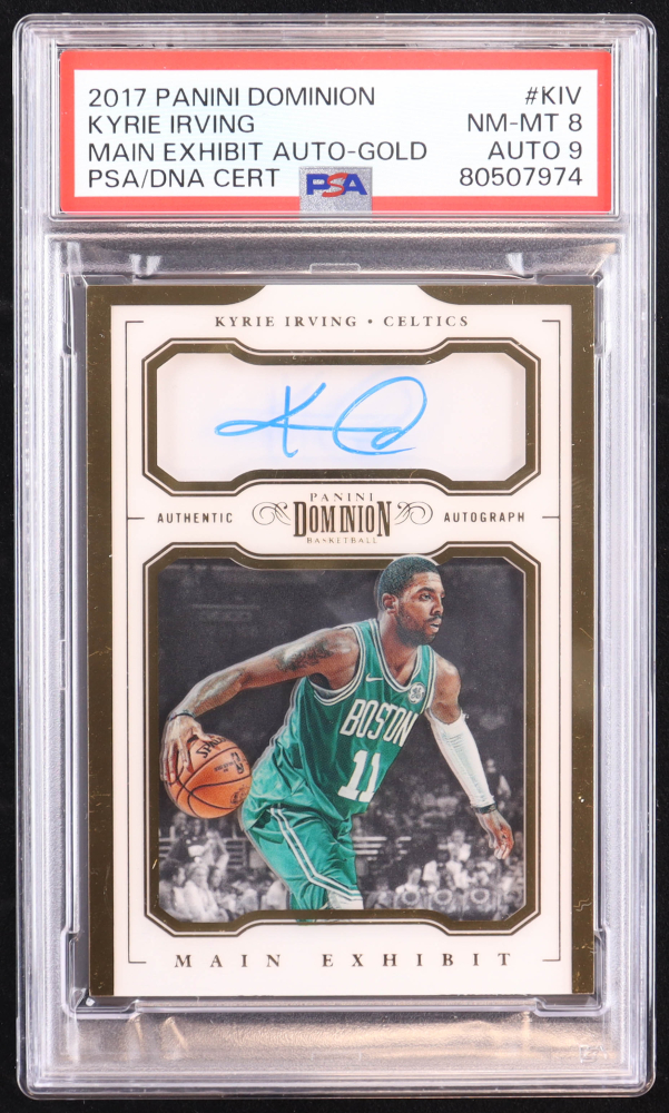 Kyrie Irving 2017-18 Panini Dominion Main Exhibit Autographs Gold #26 ...