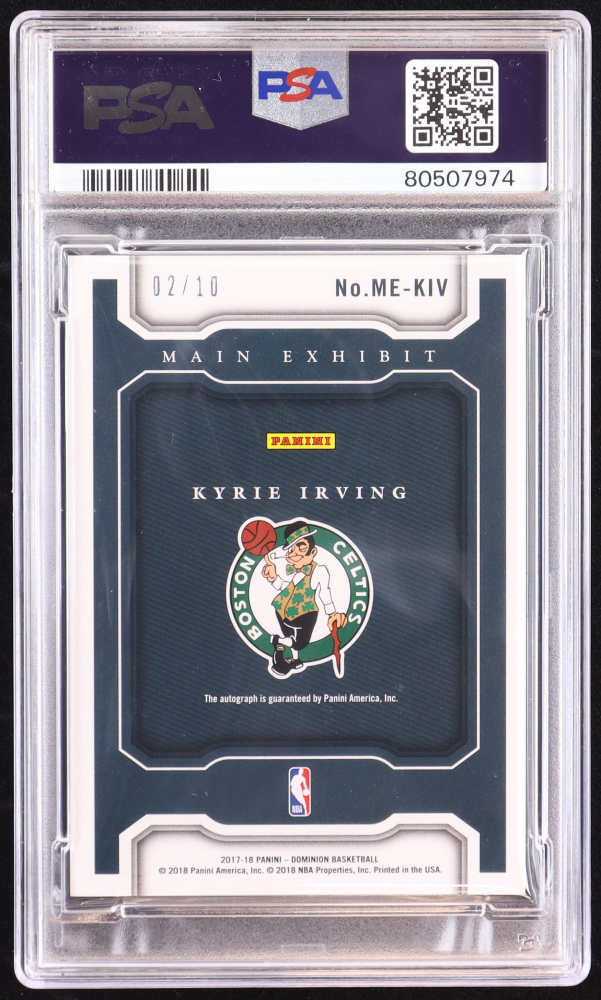 Kyrie Irving 2017-18 Panini Dominion Main Exhibit Autographs Gold #26 ...