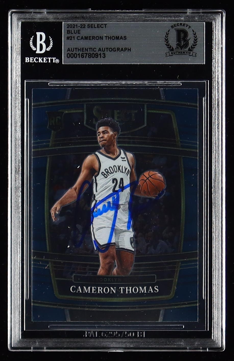 Cameron Thomas Signed 2021-22 Select Blue #21 RC (BGS) | Pristine Auction