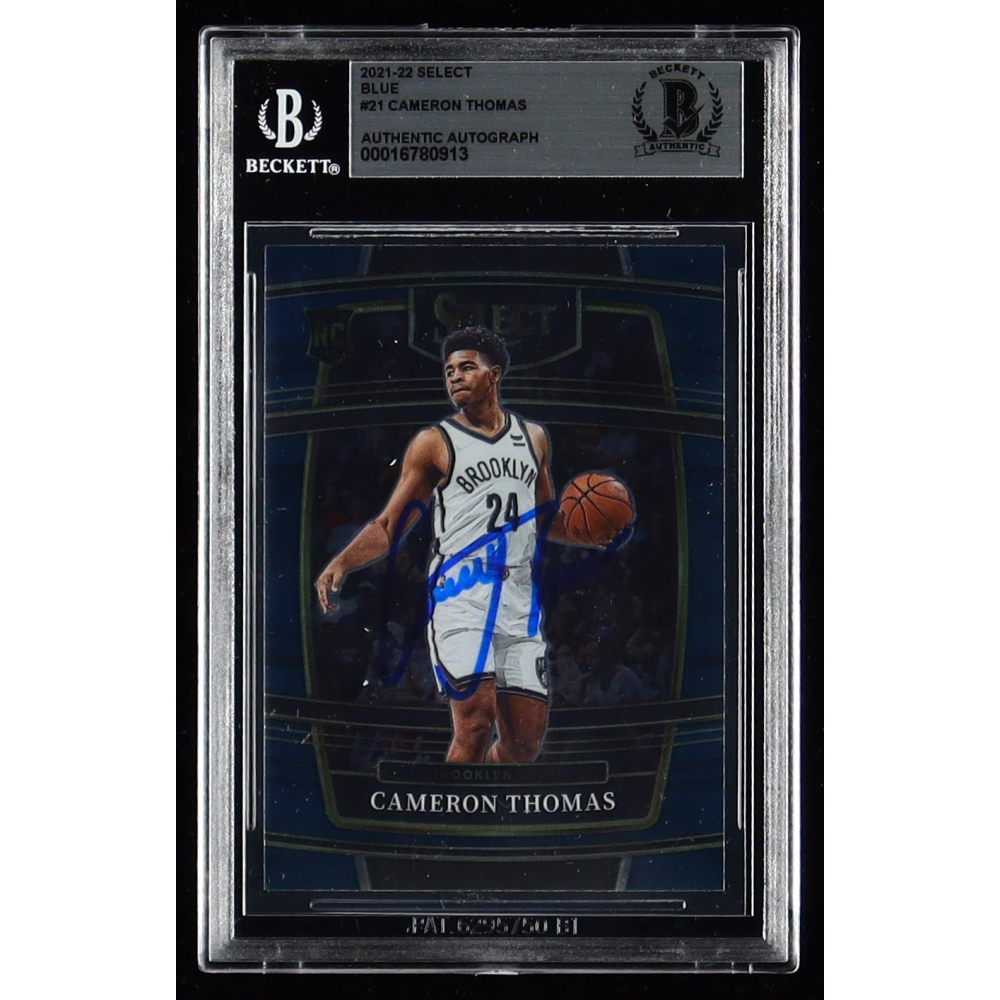 Cameron Thomas Signed 2021-22 Select Blue #21 RC (BGS) | Pristine Auction