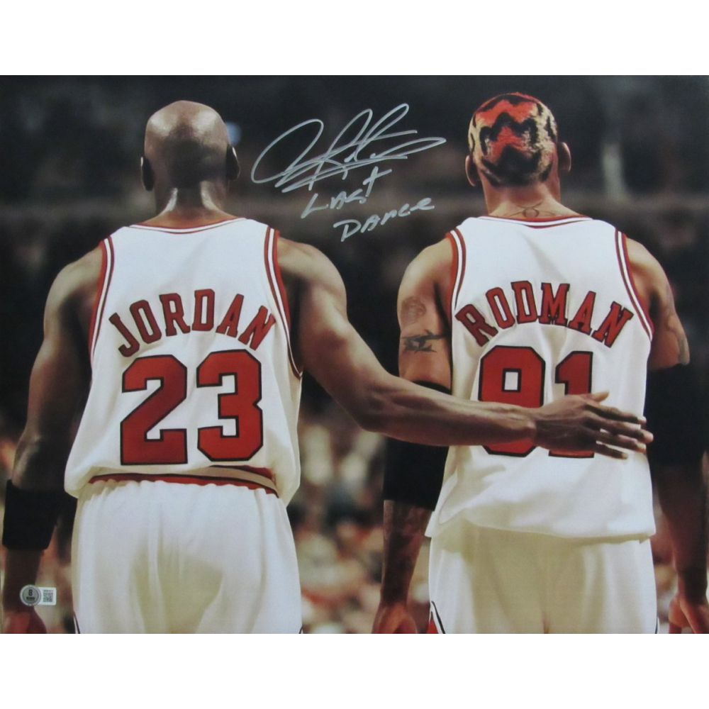 Dennis Rodman Signed Bulls 16x20 Photo Inscribed "Last Dance" (Beckett ...