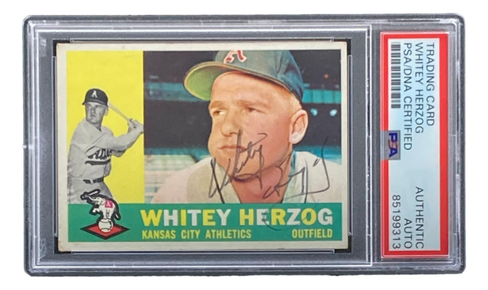 Whitey Herzog Signed 1960 Topps #92 (PSA) | Pristine Auction