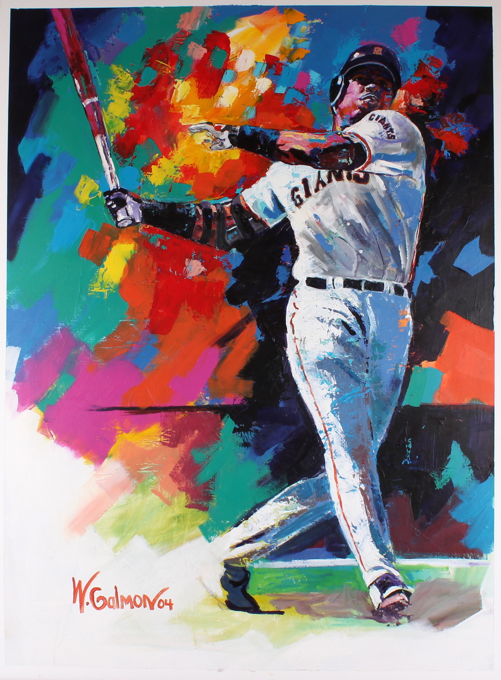 Winford Galmon "Barry Bonds" Giants Signed 41" x 53" Custom Framed ...