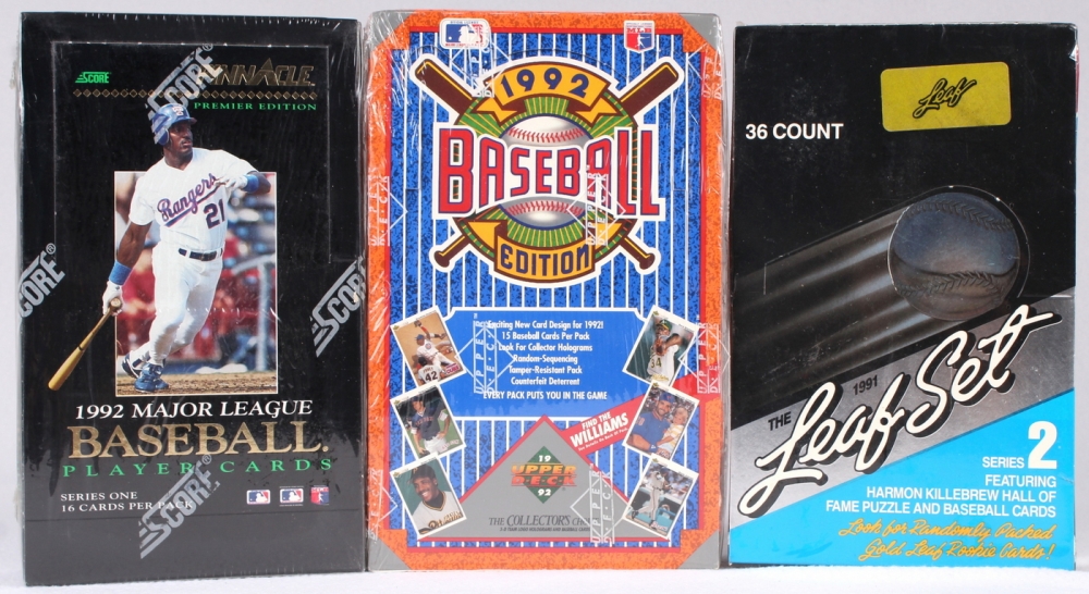 Lot of (3) Factory Sealed Boxes of Baseball Cards with 1992 Score ...