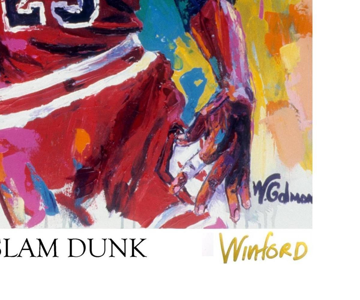 Michael Jordan Bulls 11x17 "Slam Dunk" Signed Winford Lithograph ...
