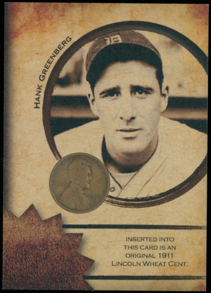 Hank Greenberg 1911 Wheat Penny Insert Baseball Coin Card | Pristine ...