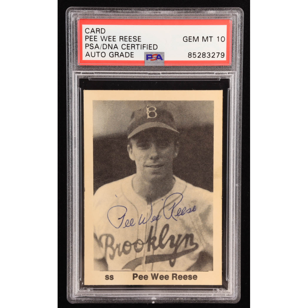 Pee Wee Reese Signed 1975 Dodgers All-Time TCMA #8 (PSA | Auto Grade 10 ...
