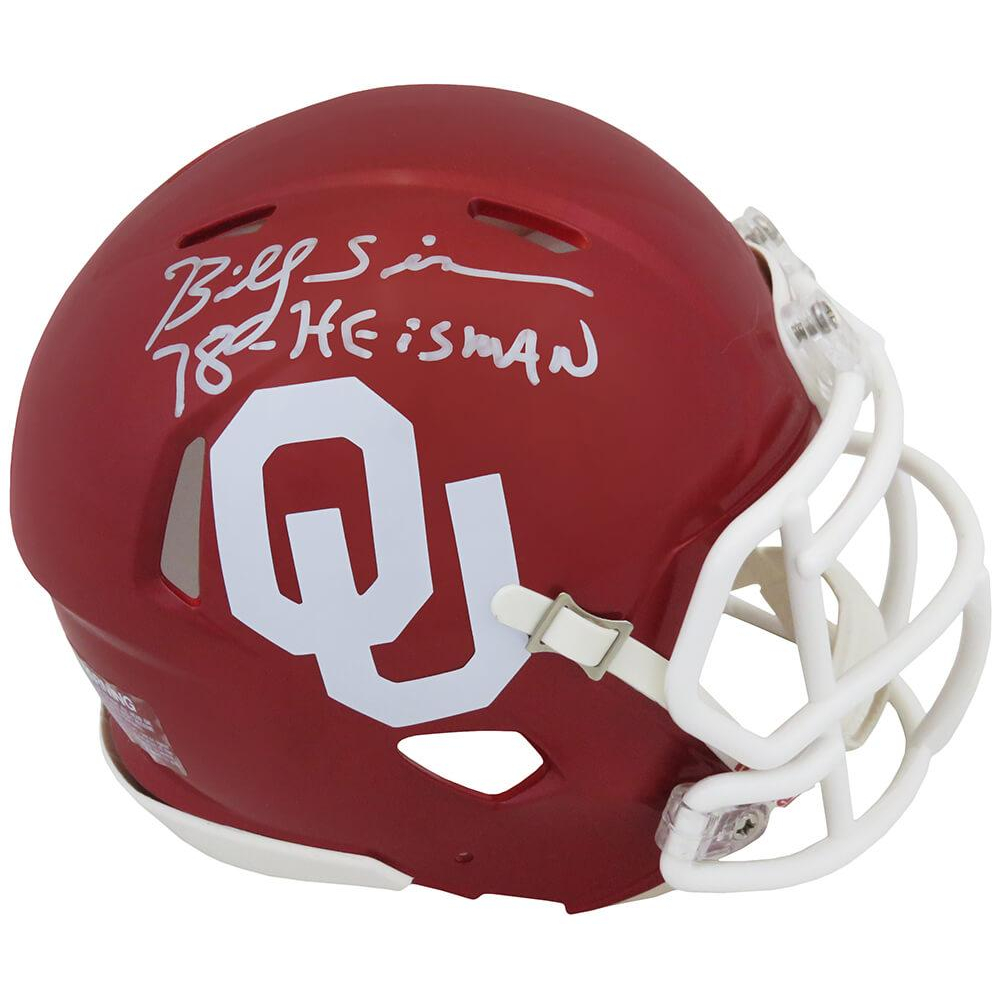 Billy Sims Signed Oklahoma Sooners Speed Mini Helmet Inscribed "78 ...