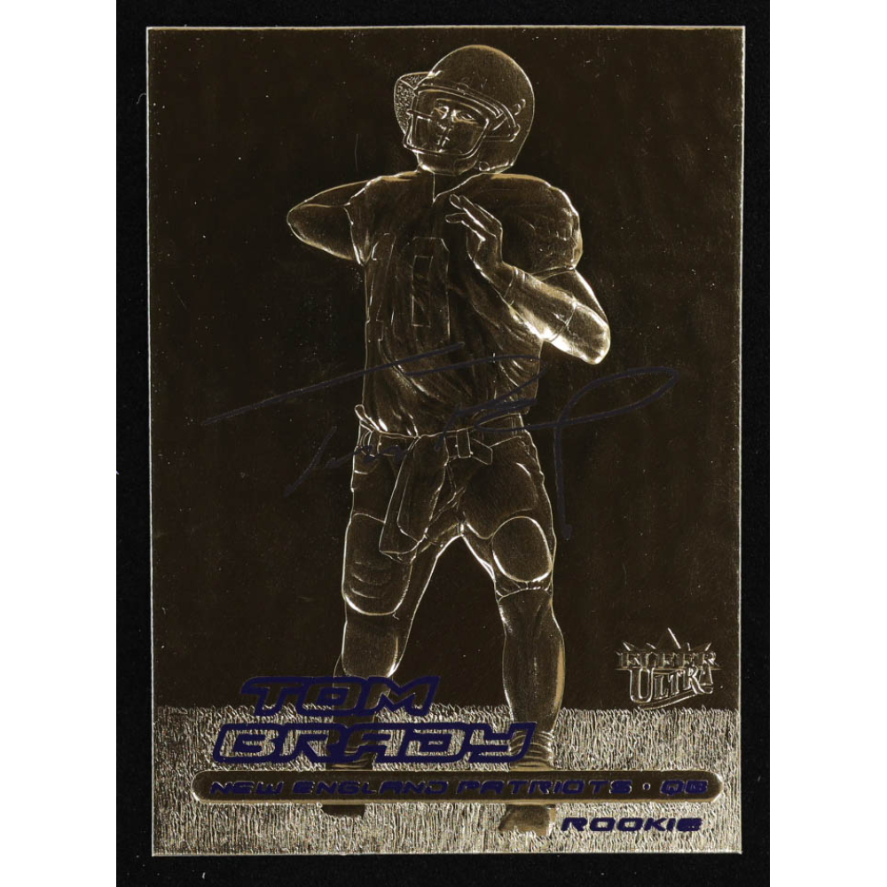 Tom Brady 2000 Merrick Mint 23KT Gold Blue Metallic Signature Series RC ...