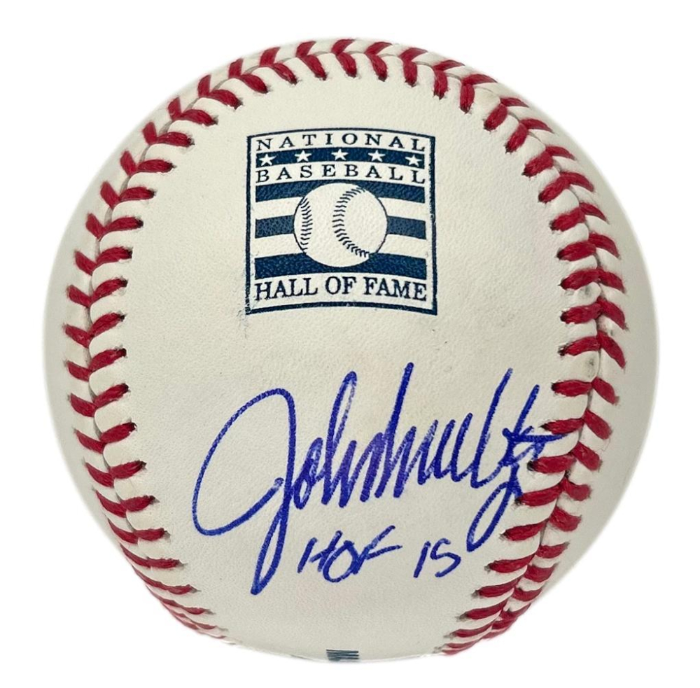 John Smoltz Signed OML Hall of Fame Logo Baseball Inscribed "HOF 15 ...