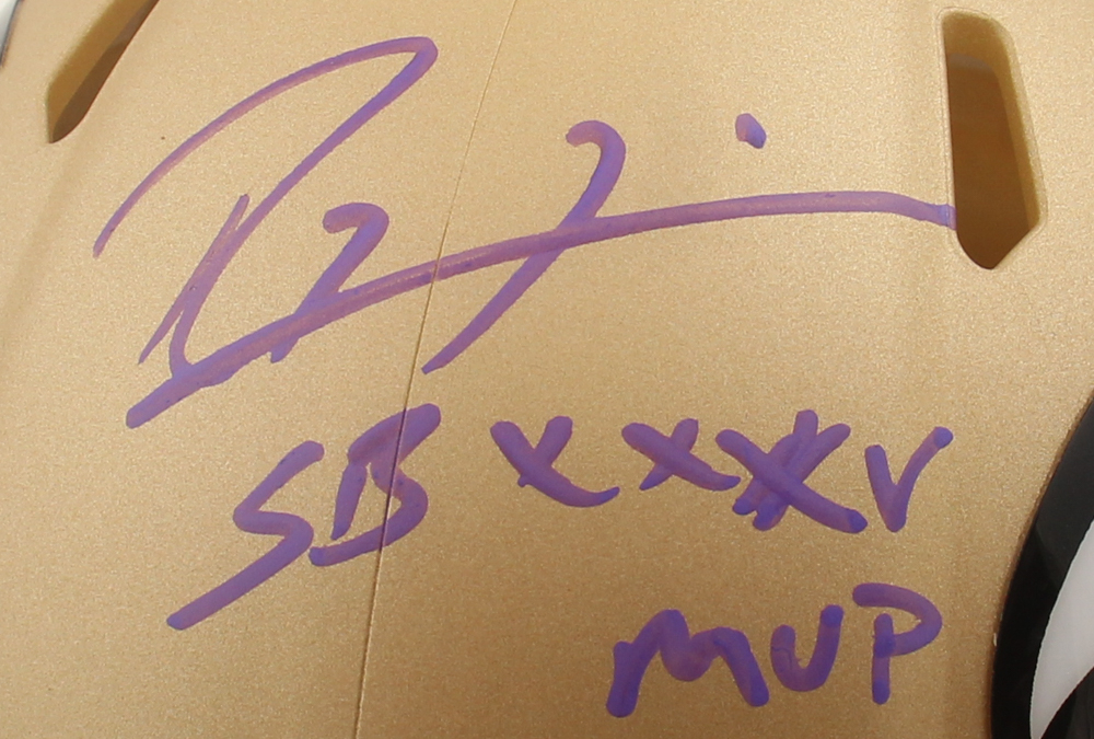 Ray Lewis Signed Ravens Custom Speed Mini Helmet Inscribed "SB XXXV MVP ...