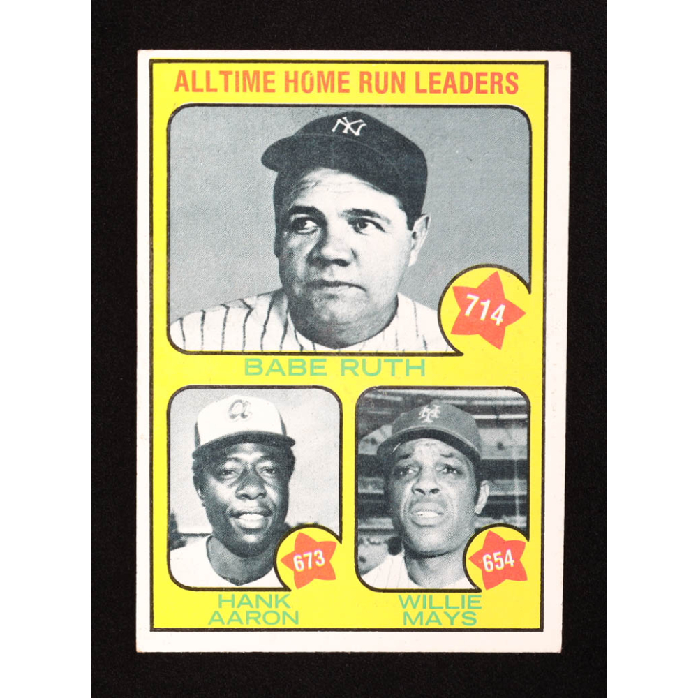 Babe Ruth / Hank Aaron / Willie Mays 1973 Topps #1 / All-Time Home Run ...