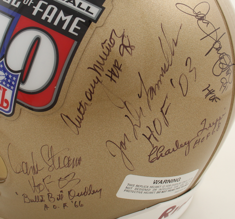 40th Anniversary Pro Football Hall Of Fame Logo Full-Size Helmet Signed ...