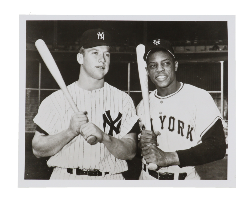 1957 Mickey Mantle & Willie Mays World Series 8x10 Photo | Pristine Auction