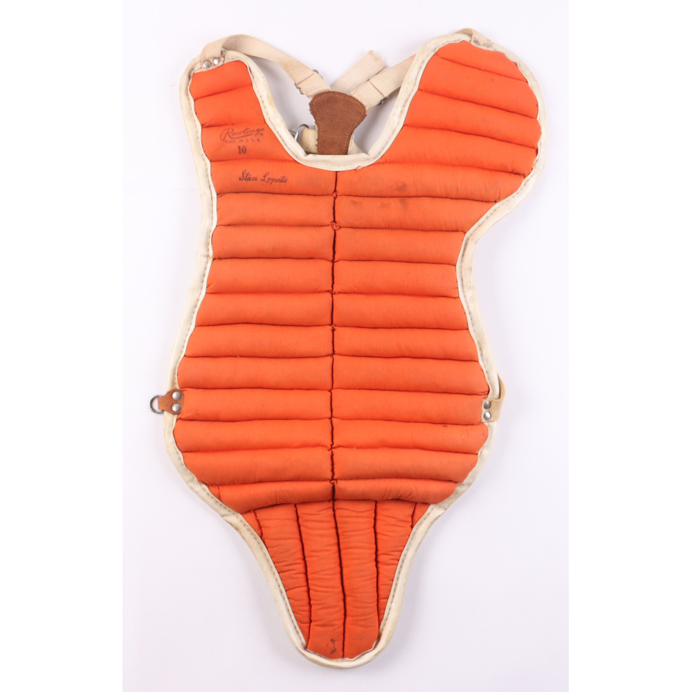 1955 Rawlings Stan Lopata Vintage Leather Chest Protector (Fanatics ...