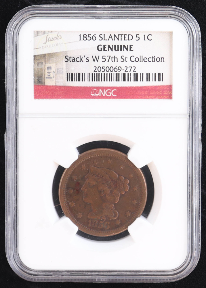 1856 Braided Hair Liberty Head Large Cent, Slanted 5 - Stack's W 57th ...
