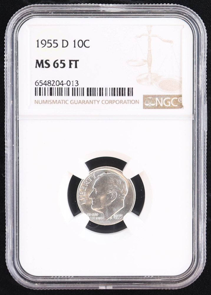1955-D Roosevelt Silver Dime - Full Torch (NGC MS65 FT) | Pristine Auction