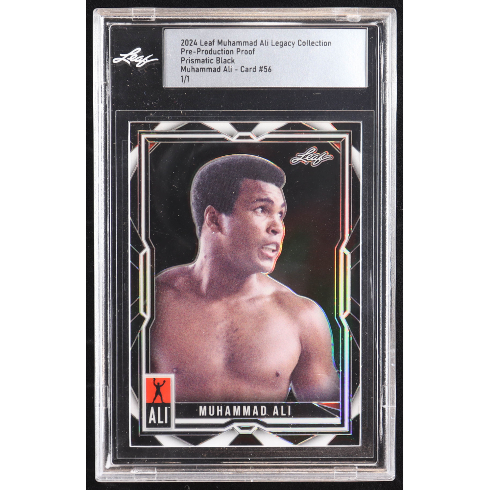 Muhammad Ali 2024 Leaf Muhammad Ali Legacy Collection Pre-Production Proof Prismatic Black #56 ...