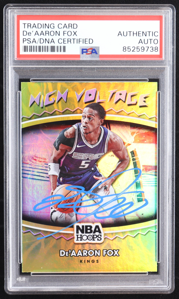 De'Aaron Fox Signed 2021-22 Hoops High Voltage #24 (PSA) | Pristine Auction