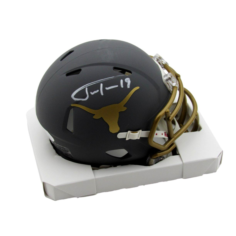 Justin Tucker Signed Texas Longhorns Slate Alternate Speed Mini Helmet ...