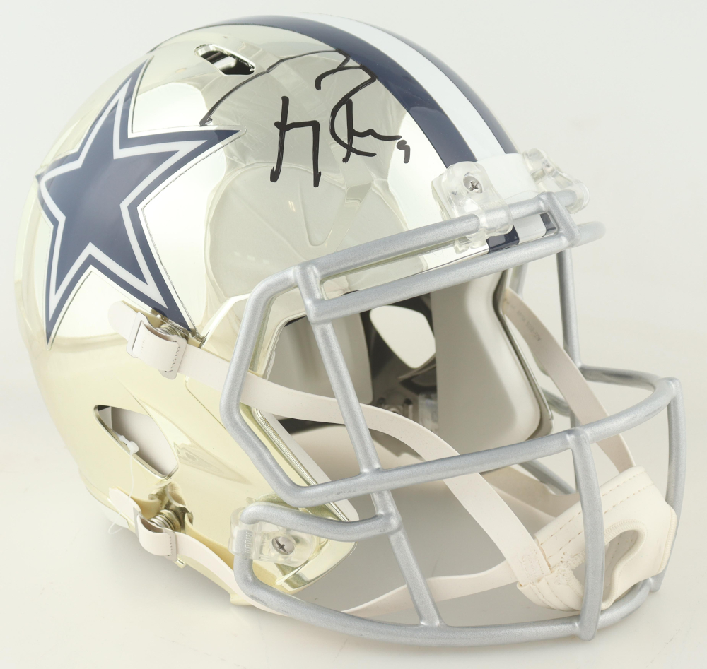 Tony Romo Signed Cowboys Full-Size Chrome Alternate Speed Helmet (JSA ...