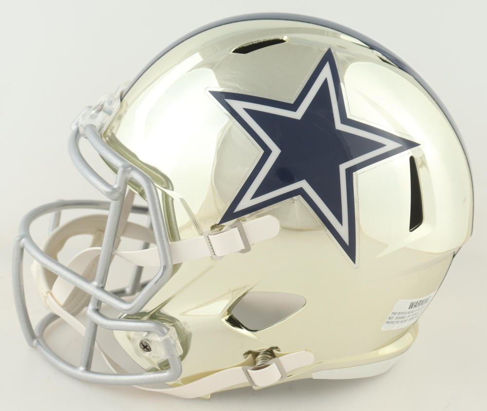 Tony Romo Signed Cowboys Full-Size Chrome Alternate Speed Helmet (JSA ...